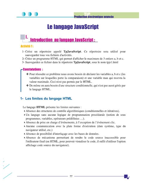 Cours Javascript Pdf