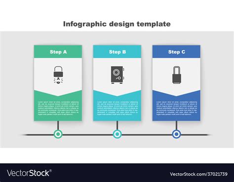 Set Key Broke Inside Padlock Safe And Lock Vector Image