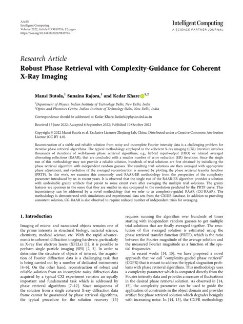 pdf robust phase retrieval with complexity guidance for coherent x