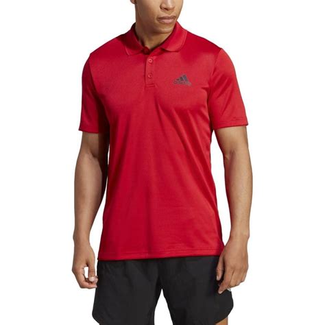 Adidas Mens Designed To Move 3 Stripes Polo Shirtbetter Scarletblack