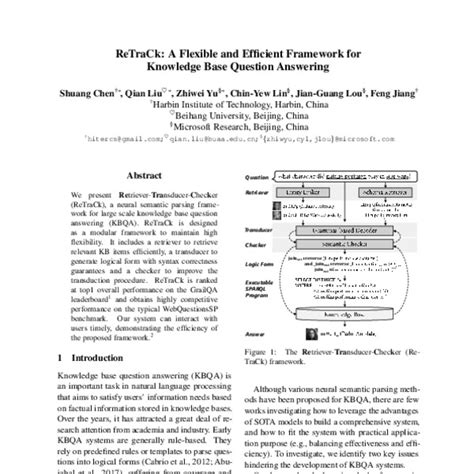 Retrack A Flexible And Efficient Framework For Knowledge Base Question Answering Acl Anthology
