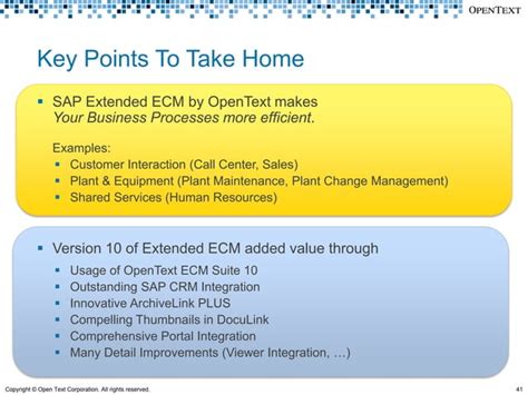 Sap Extended Ecm By Opentext 10 0 Whats New Ppt