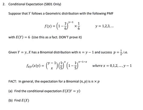 2 Conditional Expectation 5801 Only Suppose That Y Follows A