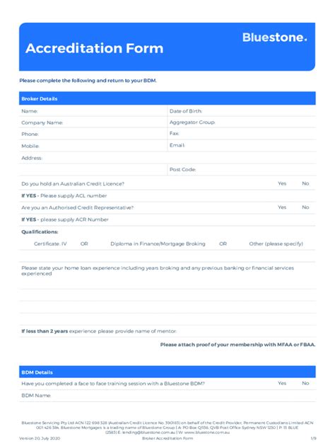 Fillable Online Accreditation Form Brokers Fax Email Print Pdffiller