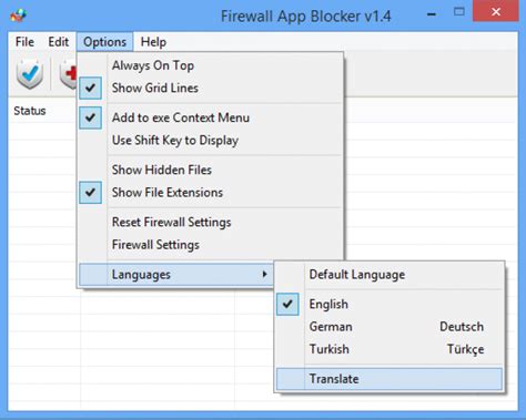 Firewall App Blocker Ekran Görüntüsü Gezginler