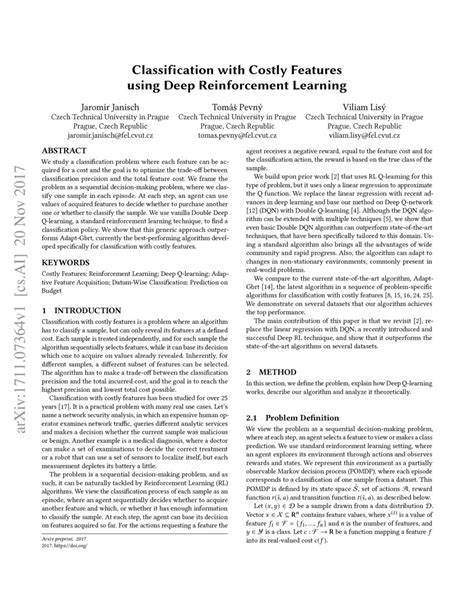 classification with costly features using deep reinforcement learning