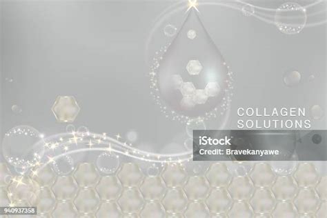 콜라겐 세럼 드롭 화장품 광고 배경 사용할 준비가 럭셔리 스킨 케어 광고 화이트 메이크업 화장품에 대한 스톡 벡터 아트 및 기타 이미지 메이크업 화장품 배경 주제