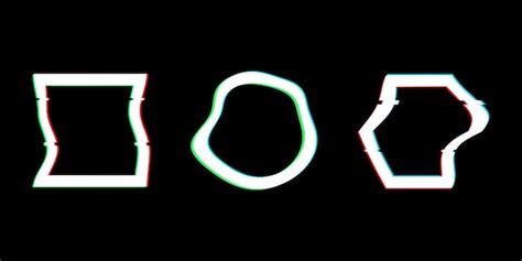 Premium Vector Geometric Shapes With Glitch Effect Circle Square Triangle In Distorted Glitch