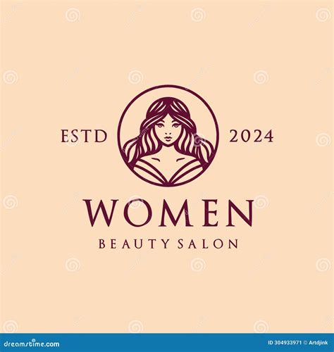 Beauty Girl Vector Logo Design Illustration Stock Vector Illustration