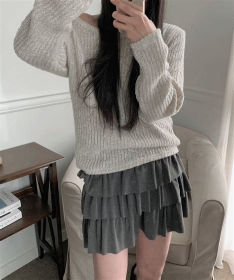 하이웨스트 밴딩 스판 캉캉 미니 스커트 에이블리