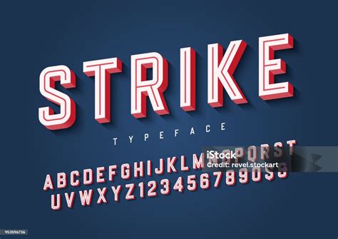 트렌디한 인라인 스포츠 디스플레이 글꼴 디자인 알파벳 Typef 스트라이크 컴퓨터 글자에 대한 스톡 벡터 아트 및 기타 이미지 컴퓨터 글자 문자 숫자 Istock