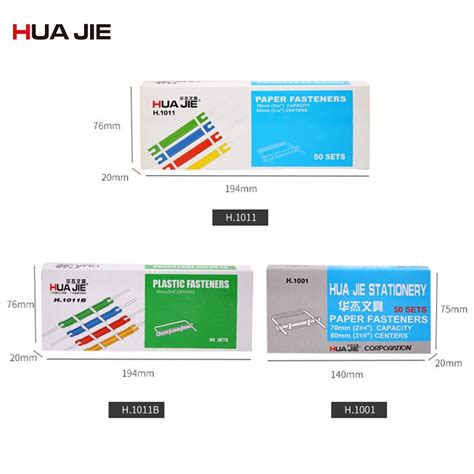 Plastic Metal Loose Leaf Binding Clip 50pcs 2 Hole Grandado