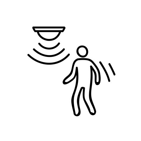 Motion Sensor Icon Hand Drawn Vector Illustration Editable Line