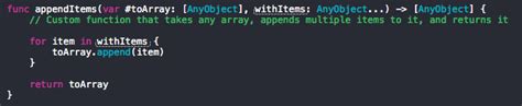 Appending Multiple Items To An Array In Swift Using A Custom Function