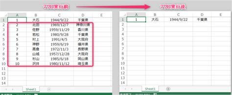ExcelVBA 変数を使用して行削除列削除使用例 選 kirinote