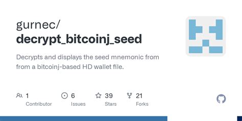 GitHub Gurnec Decrypt Bitcoinj Seed Decrypts And Displays The Seed Mnemonic From From A