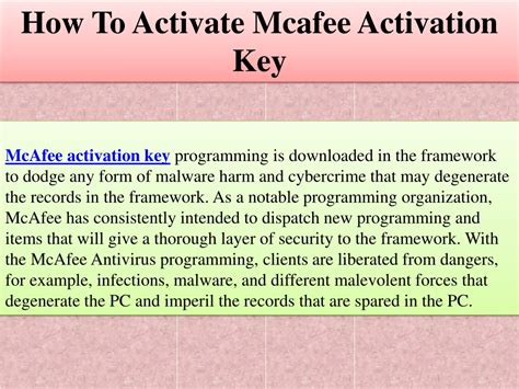 PPT How To Activate McAfee Activation Key PowerPoint Presentation Free Download ID 10160911