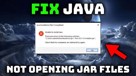 How To Fix Java Not Opening Jar Files Easy Fix Youtube