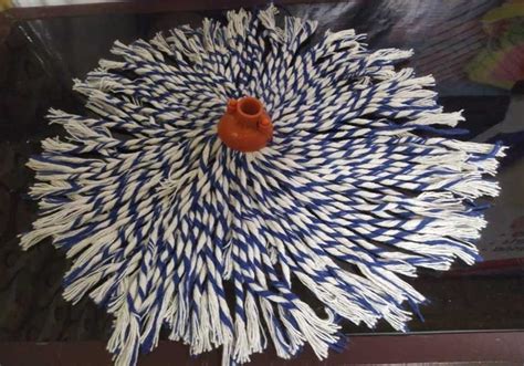 60 Gsm White Blue Cotton Rope Floor Cleaning Mop Refill At ₹ 85piece