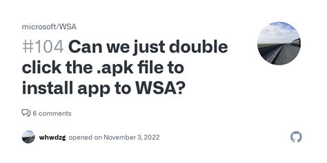 Can We Just Double Click The Apk File To Install App To Wsa · Issue
