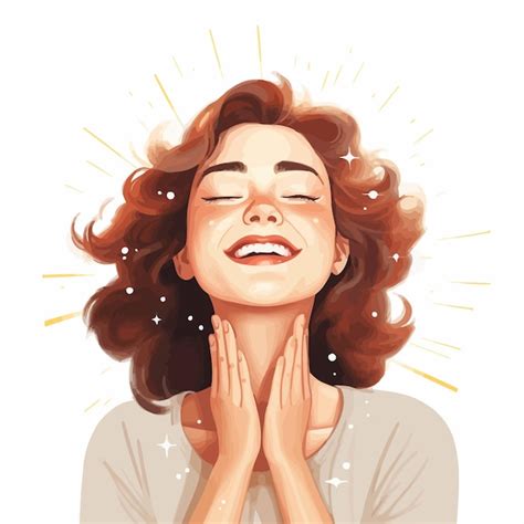 Premium Vector Asmilingwomancuppinghercheekswithbothhand