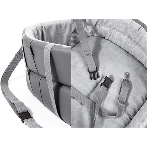 Кошница за транспортиране на кученца и котки в кола алкантара сива р 3 56х48см Emag Bg