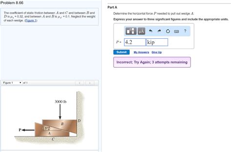 Solved Problem Part A The Coefficient Of Static Chegg