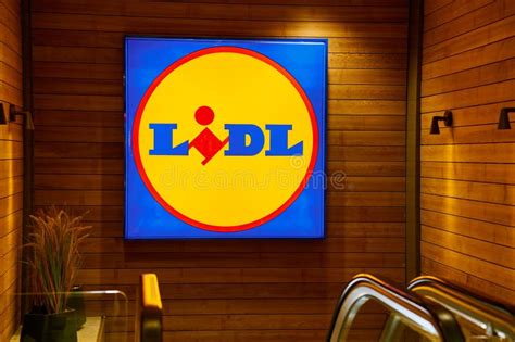Lidl Store Sign Inside Wooden Interior Editorial Stock Image Image Of Contemporary Brand