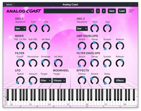 analog coast synthwave synth vst au standalone mac pc decent samples