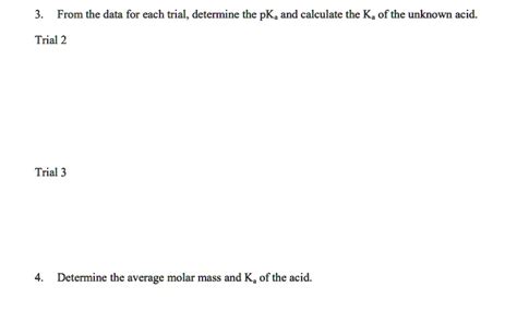 solved from the data for each trial determine the pk and calculate