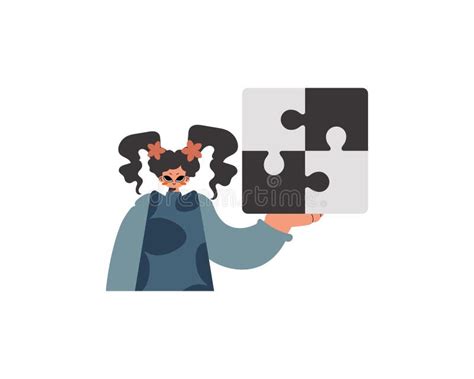 The Youthful Woman Is Holding A Befuddle Bunch Work Subject Detached Trendy Style Vector