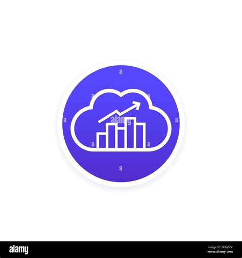 Cloud Analytics Icon With A Graph Vector Stock Vector Image And Art Alamy