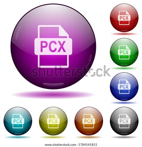 pcx file format icons color glass stock vector royalty free