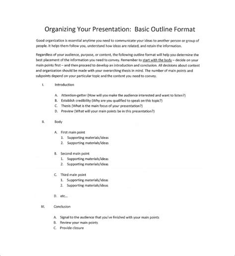 Powerpoint Outline Template