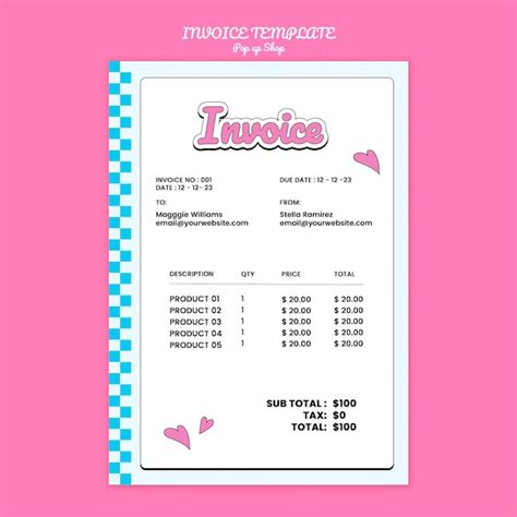 Premium Psd Pop Up Shop Invoice Template