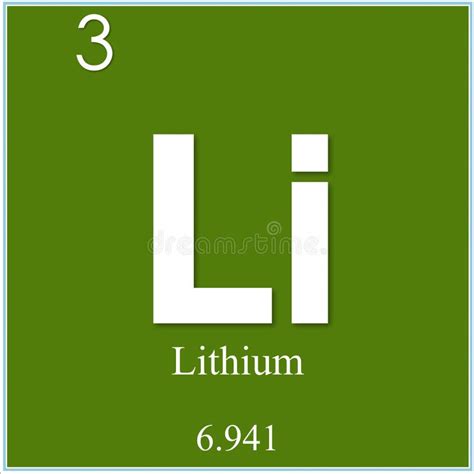 Lithium Chemical Element Symbol On White Background Stock Illustration