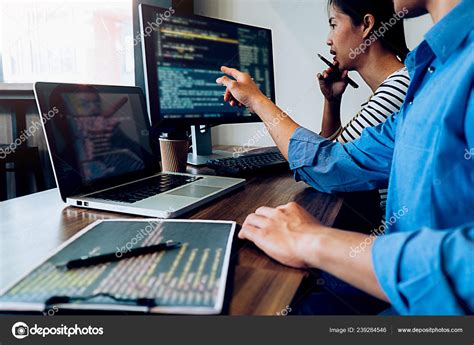 Programmer Working Software Development Coding Technologies Website