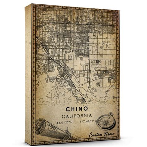 Chino Map Poster Chino California Street Map Chino Map City Vintage