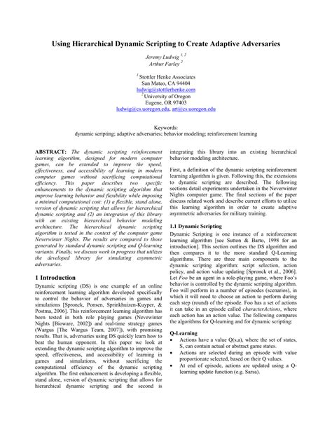 Pdf Using Hierarchical Dynamic Scripting To Create Adaptive Adversaries