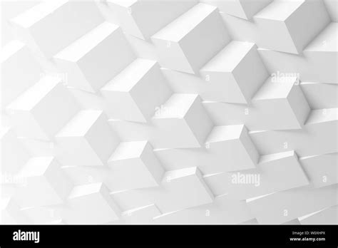 Digital graphic background with parametric white cubes structure, Abstract geometric pattern, 3d ...