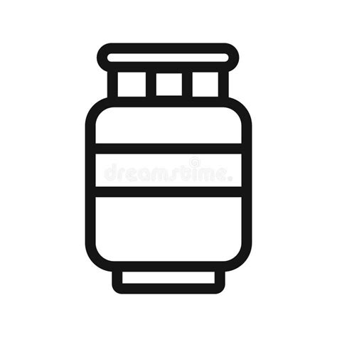 Gas Cylinder Icon Black And White Vector Sign Stock Illustration Illustration Of Safety Fuel