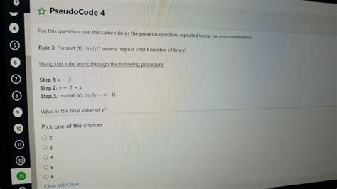 Solved Pseudocode 6 Using Rules 12 And 3 From The