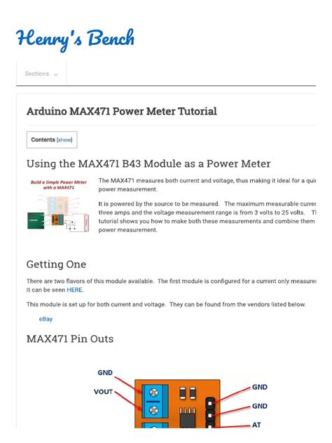 Arduino Power Meter With Max471 B43 Henrys Bench Pdf