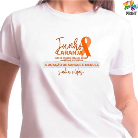 Camiseta Unissex Campanha Junho Laranja Doação De Sangue E Medula