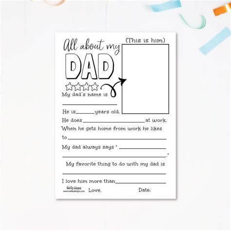 Fathers Day Survey Dad Question Greeting Card Etsy