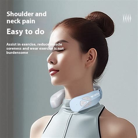 Electric Neck Massager Ems Pulse Rechargeable Usb Cervical Traction