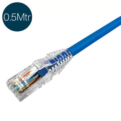 Netconnect Patch Lead Cat6 Uutp Lszh Clear Slimline Boot Blue L05mtr