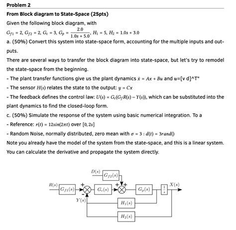 Solved Problem From Block Diagram To State Space Pts Chegg