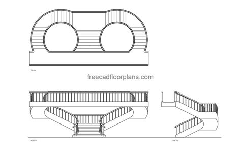 Grand Entrance Stairs Free Cad Drawings