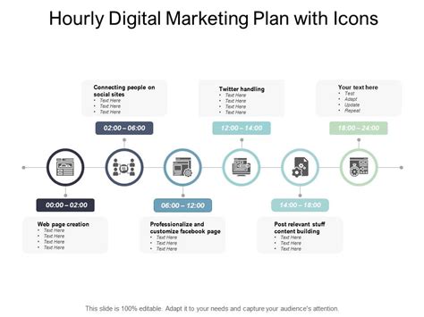 Hourly Digital Marketing Plan With Icons Ppt Powerpoint Presentation File Guidelines